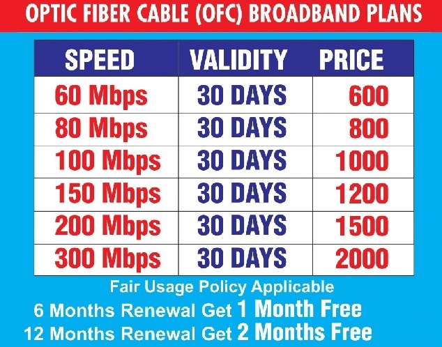BluWaves Broadband Internet | Tariff